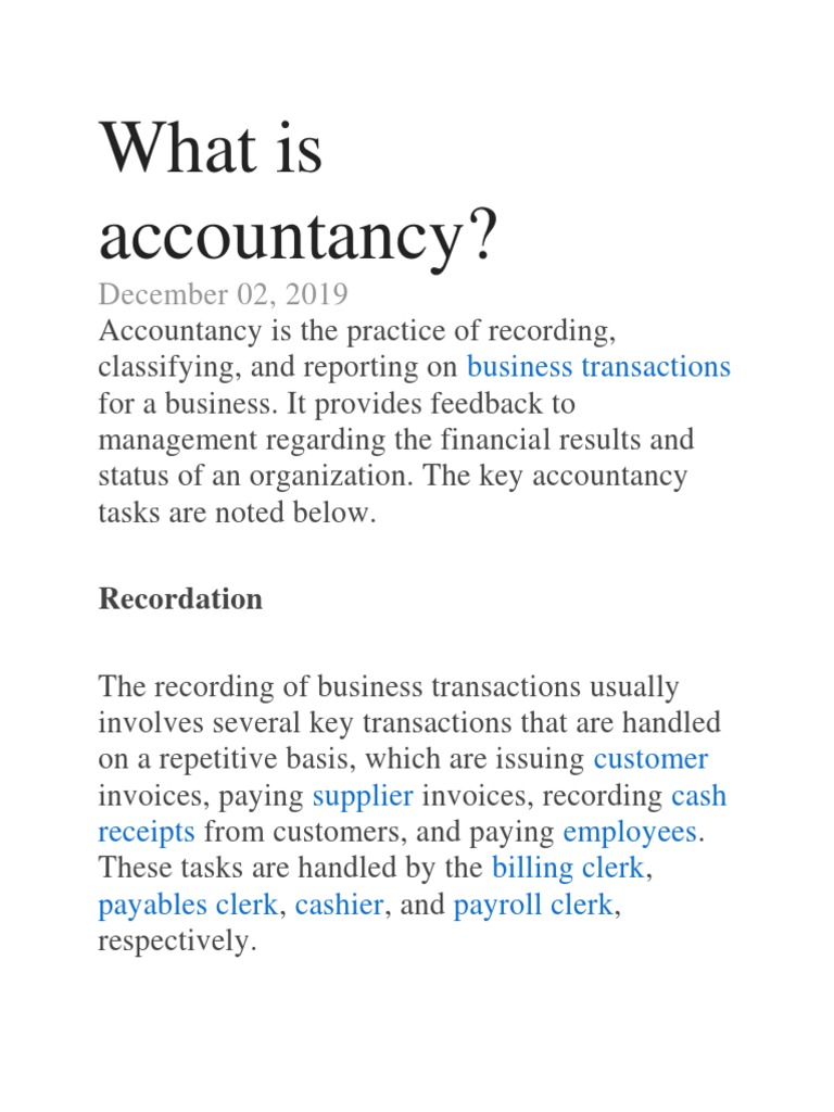 What Is Accountancy | PDF
