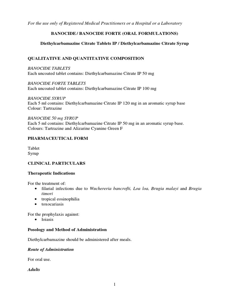 Banocide and Banocide Forte | PDF