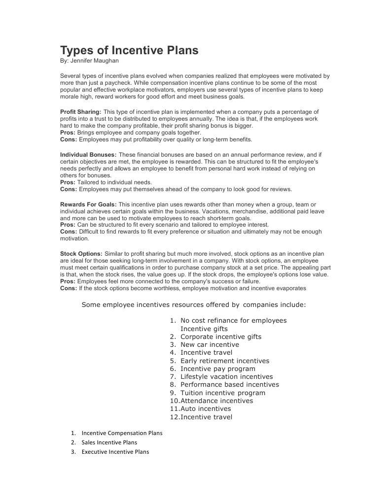 Exploring Common Employee Incentive Plans: Bonuses, Commissions, Profit ...