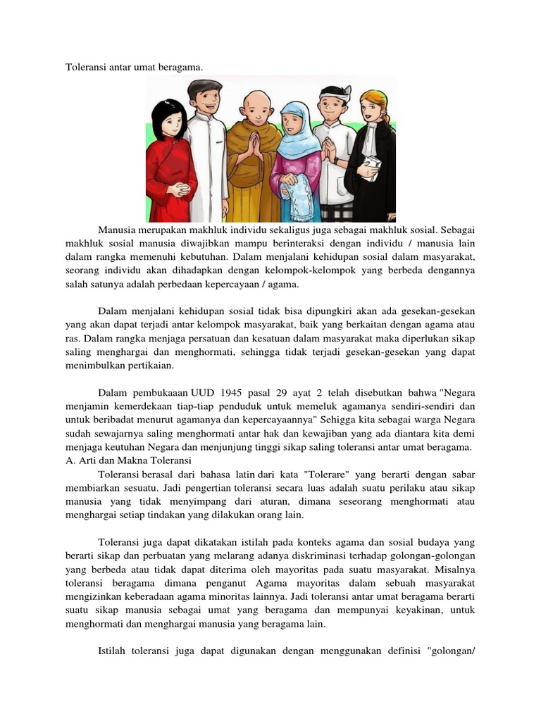 Toleransi Antar Umat Beragama | PDF