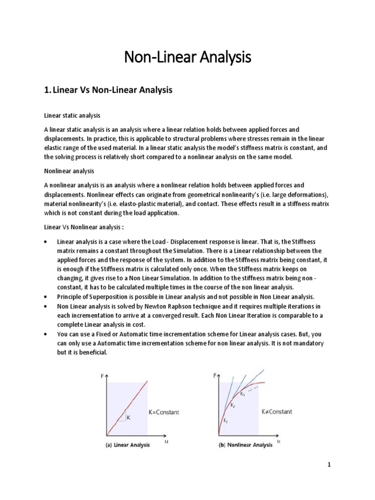 Linear vs Nonlinear Analysis Explained | PDF