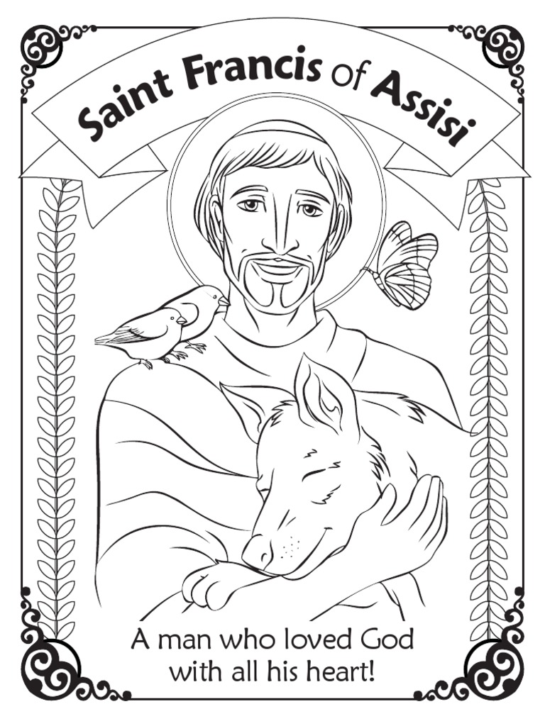 Saint Francis of Assisi Wolf Coloring Page PDF
