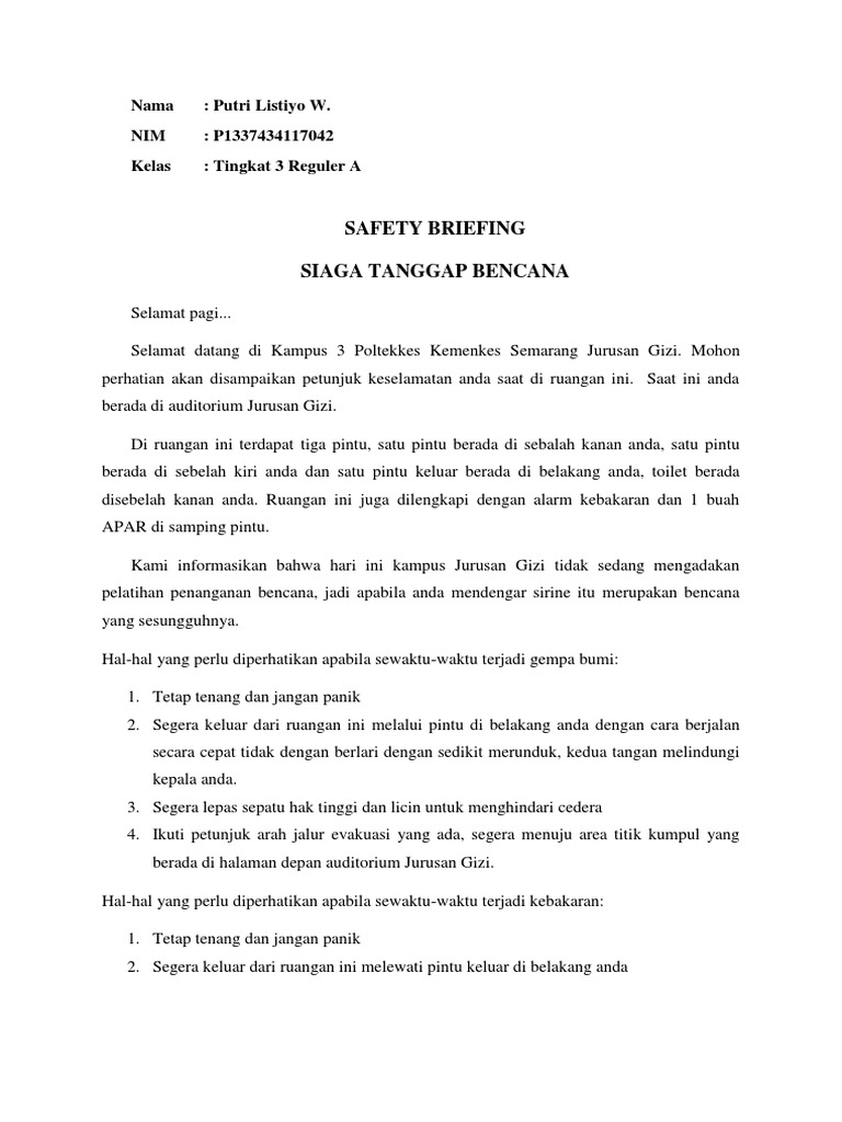 Safety Briefing | PDF