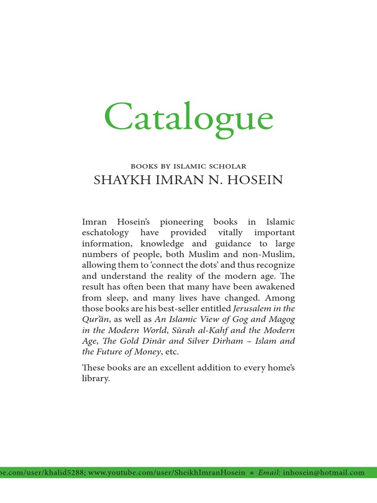 Catalogue Shaykh Imran Hosein PDF | PDF