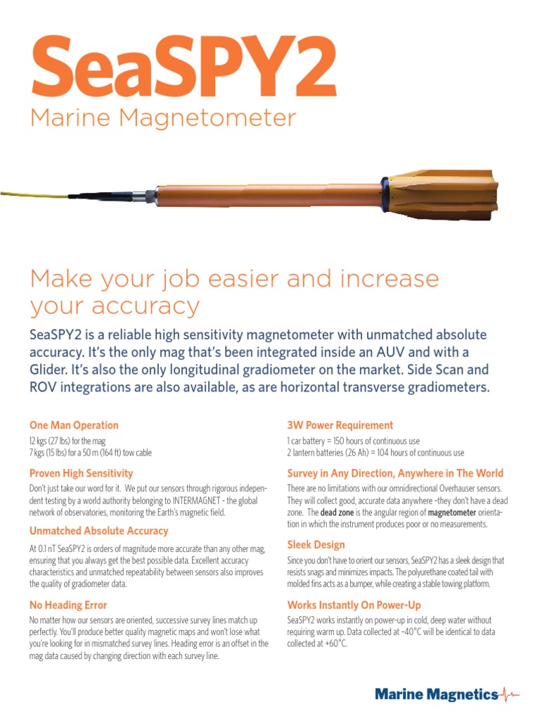 SeaSPY2 Marine Magnetometer: A Reliable High Sensitivity Magnetometer ...