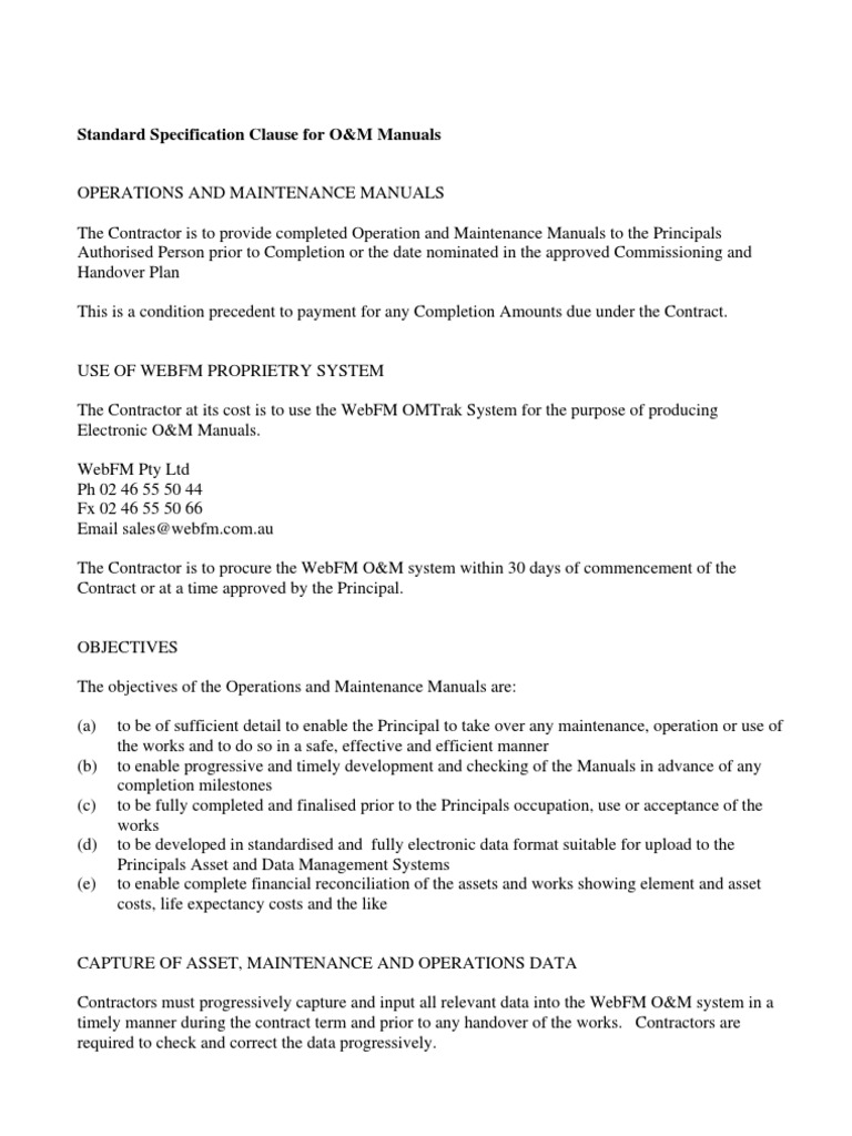 Standard Specification Clause For OM | PDF | Specification (Technical ...
