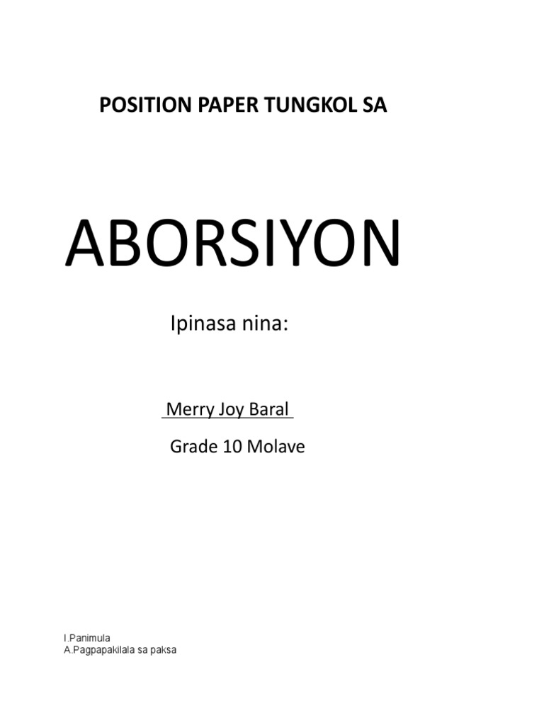 Position Paper In Esp Pdf