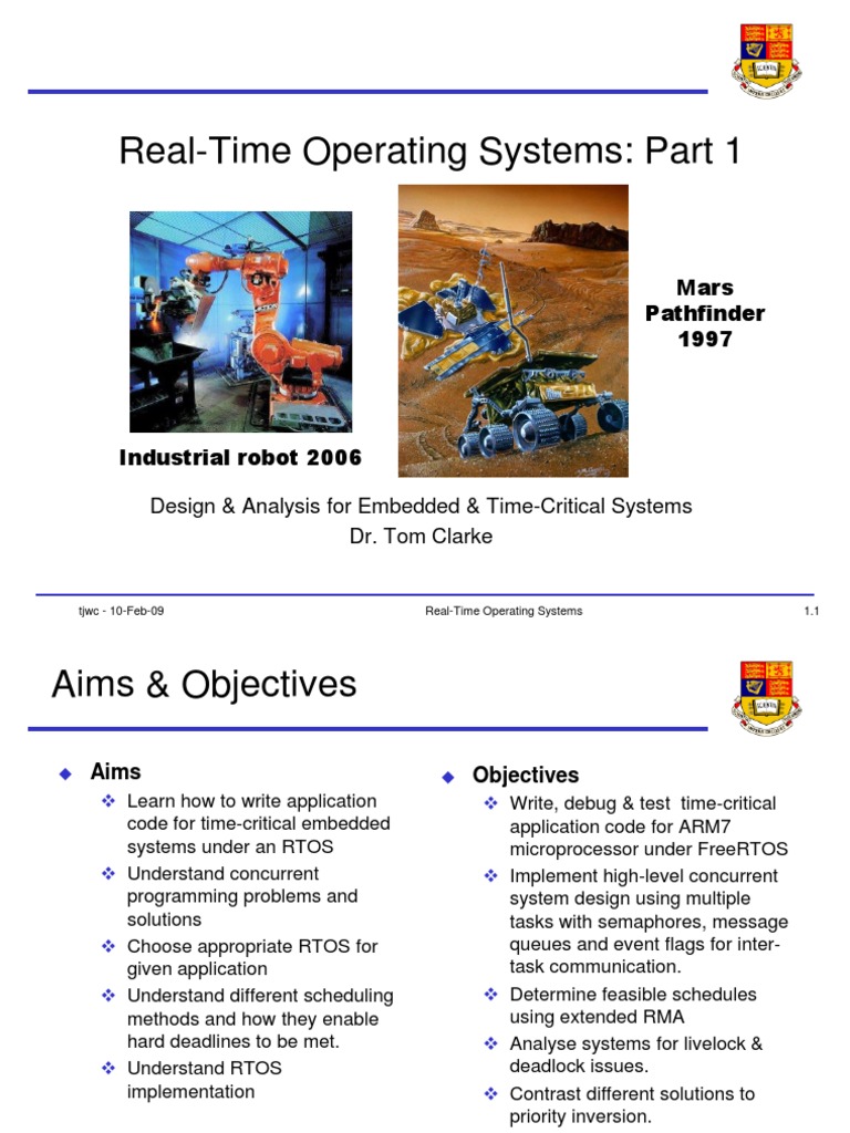 Real-Time Operating Systems: Part 1: Mars Pathfinder 1997 | PDF | Scheduling (Computing ...