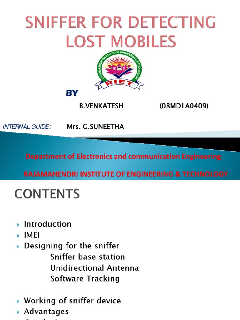 Sniffer For Detecting Lost Mobiles | PDF