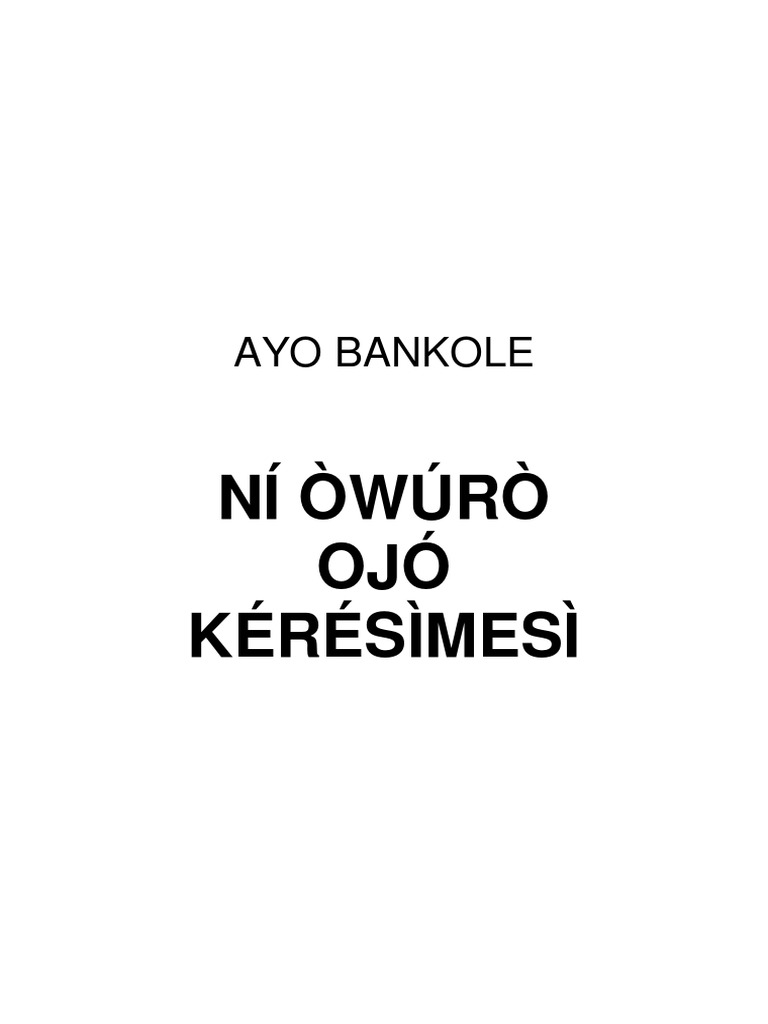 Ni Owuro Ojo Keresimesi | PDF