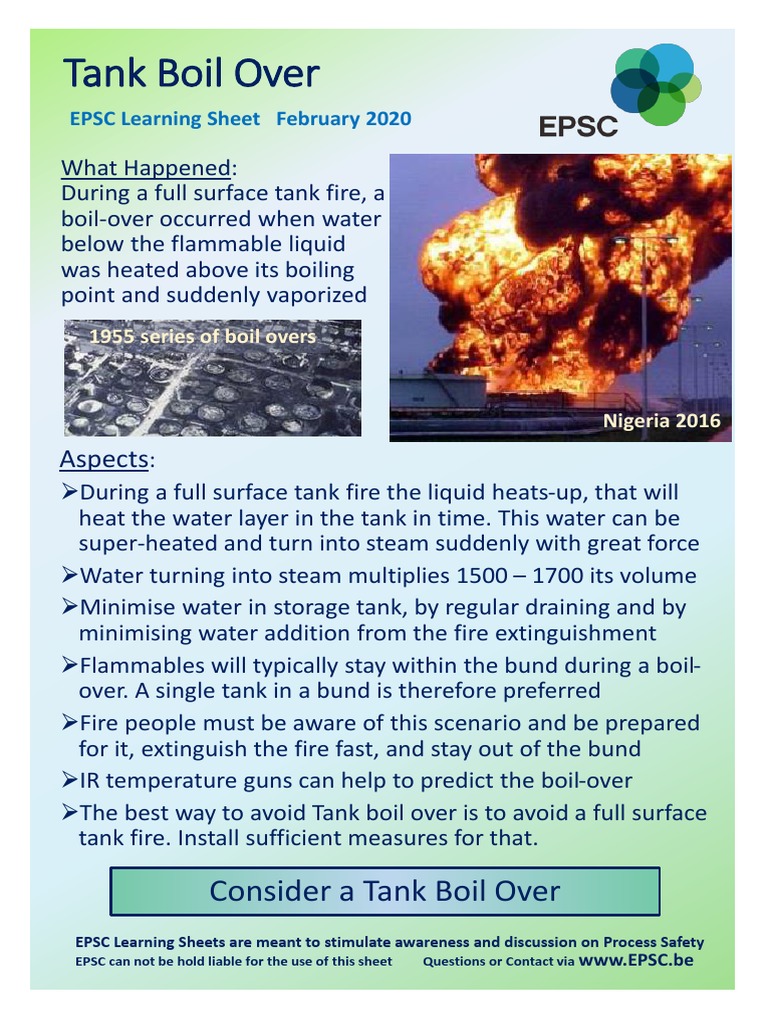 20.01 EPSC Learning Sheet - Tank Boil Over | PDF