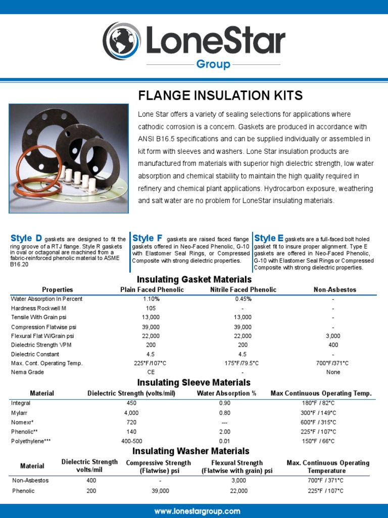 Flange Insulation Kits - Web | PDF