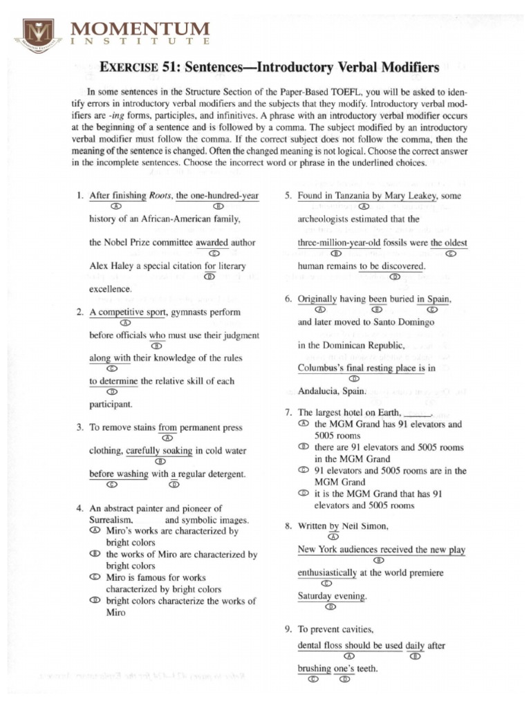 51 - Verbal Modifier | PDF