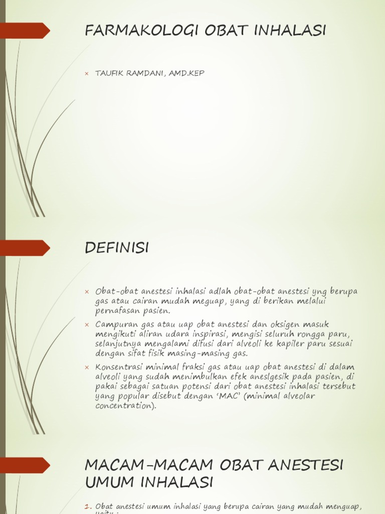 Farmakologi Obat Inhalasi PDF | PDF