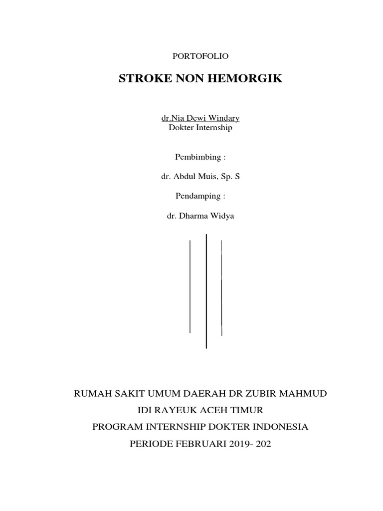Portofolio Lapkas Stroke Non Hemoragik | PDF
