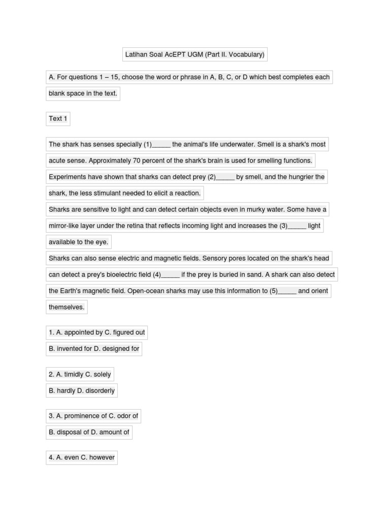 Latihan Soal AcEPT UGM | PDF