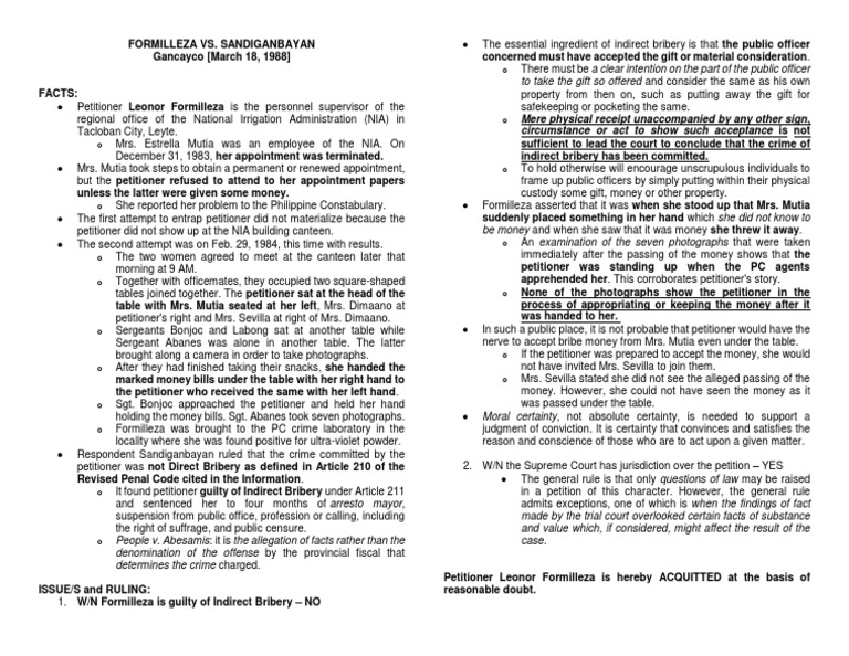 Formilleza vs. Sandiganbayan | PDF