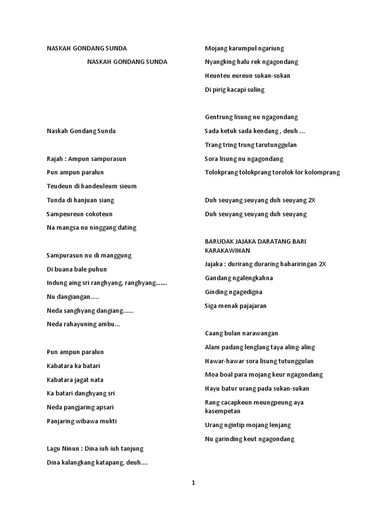 Naskah Gondang Sunda | PDF