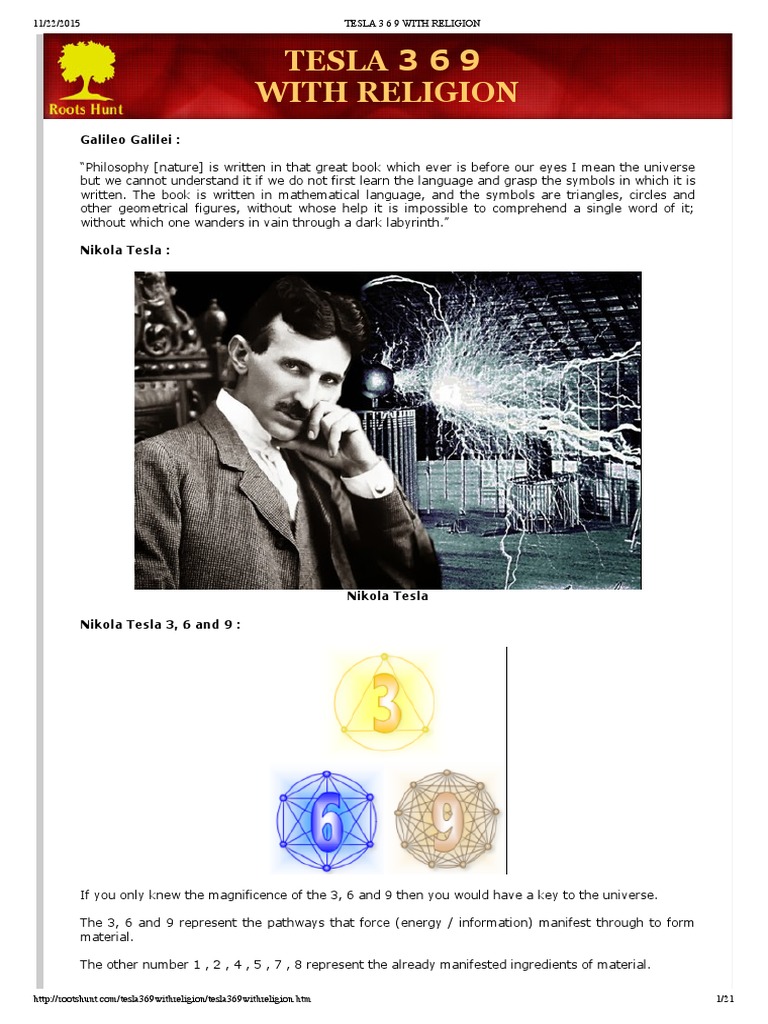 Tesla 3 6 9 With Religion PDF | PDF