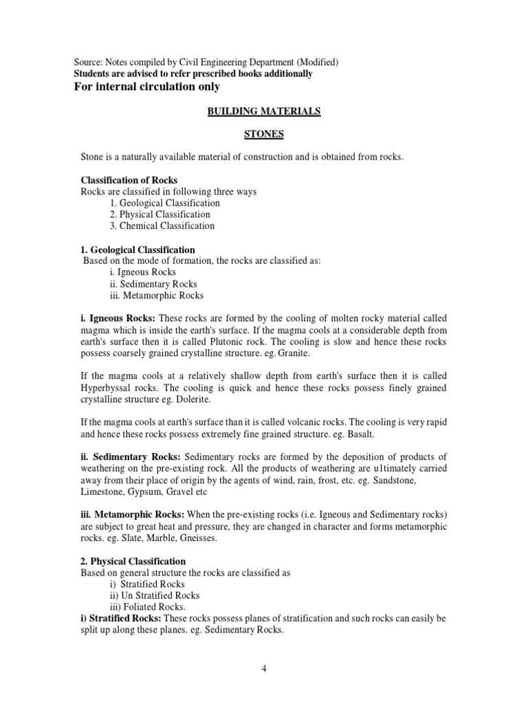 Basic Civil Engineering Notes For Stones PDF | PDF