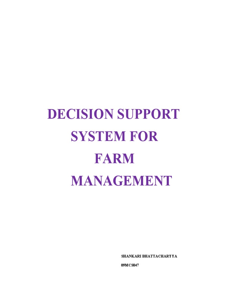 Decision Support System (Farm Management) | PDF | Agriculture | Databases