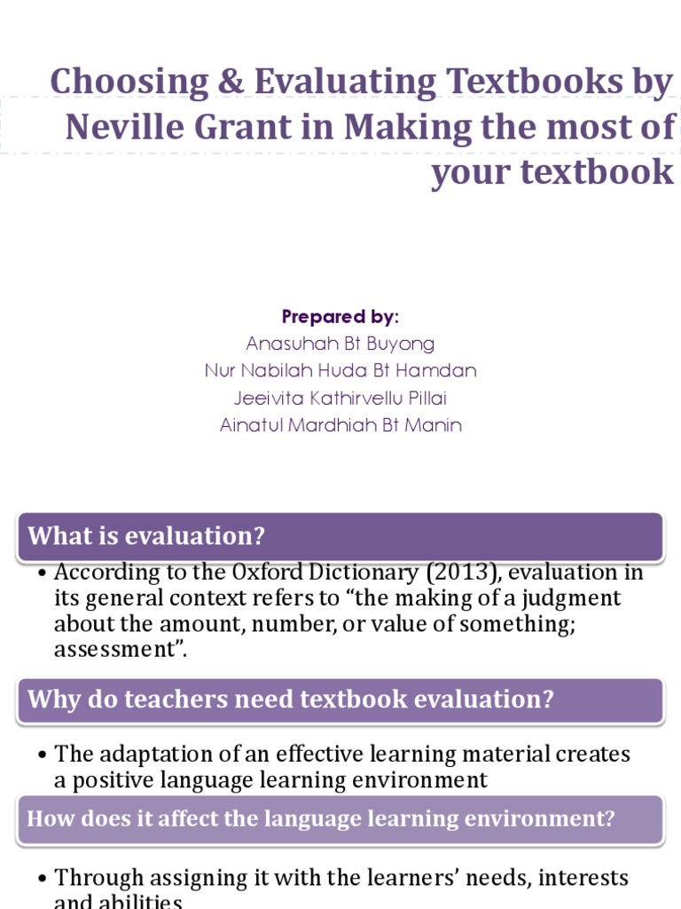 Grant-Checklist of Textbook Evaluation | PDF