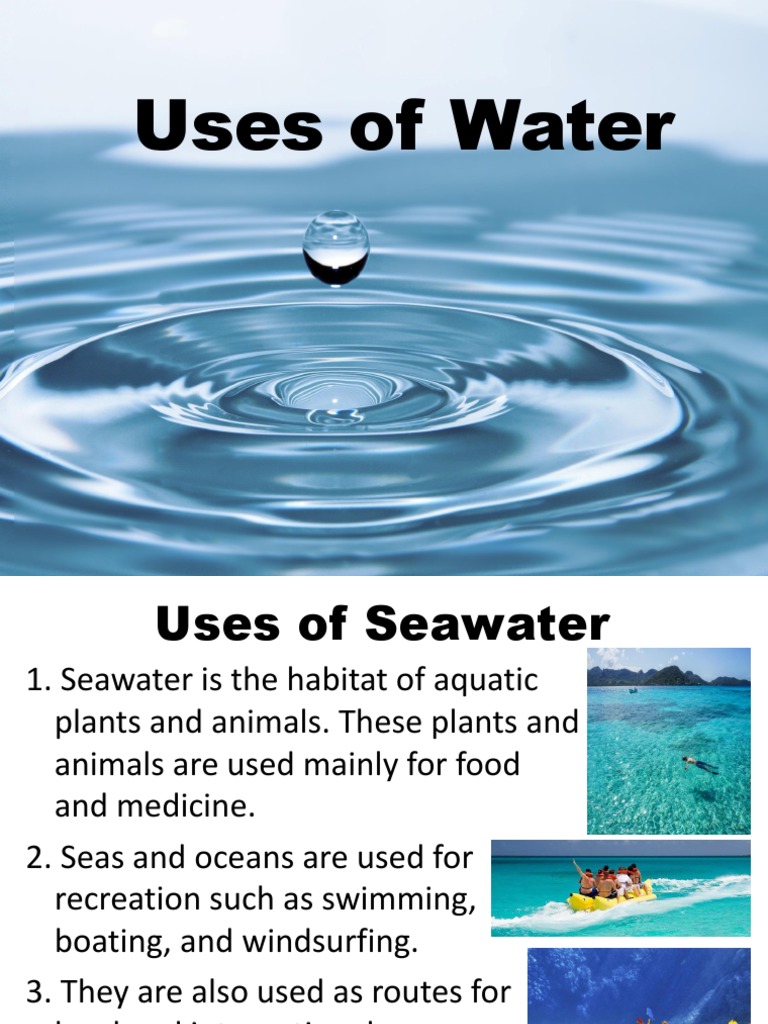 Uses of Water | PDF
