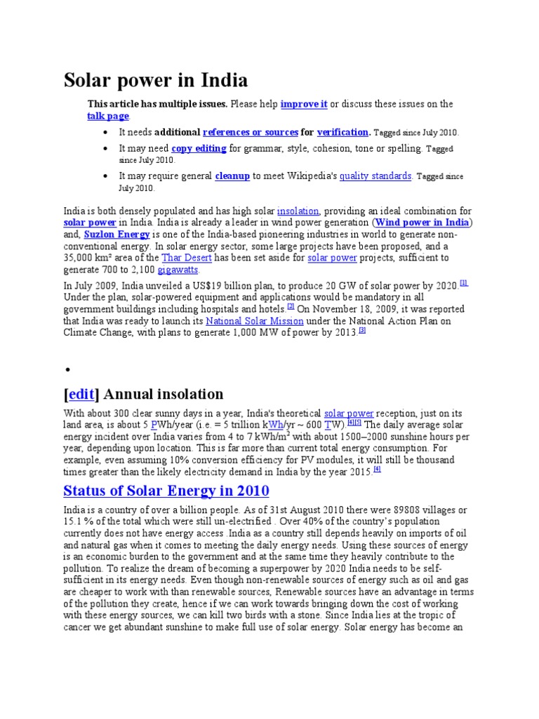 Solar Power in India | PDF | Solar Power | Photovoltaics