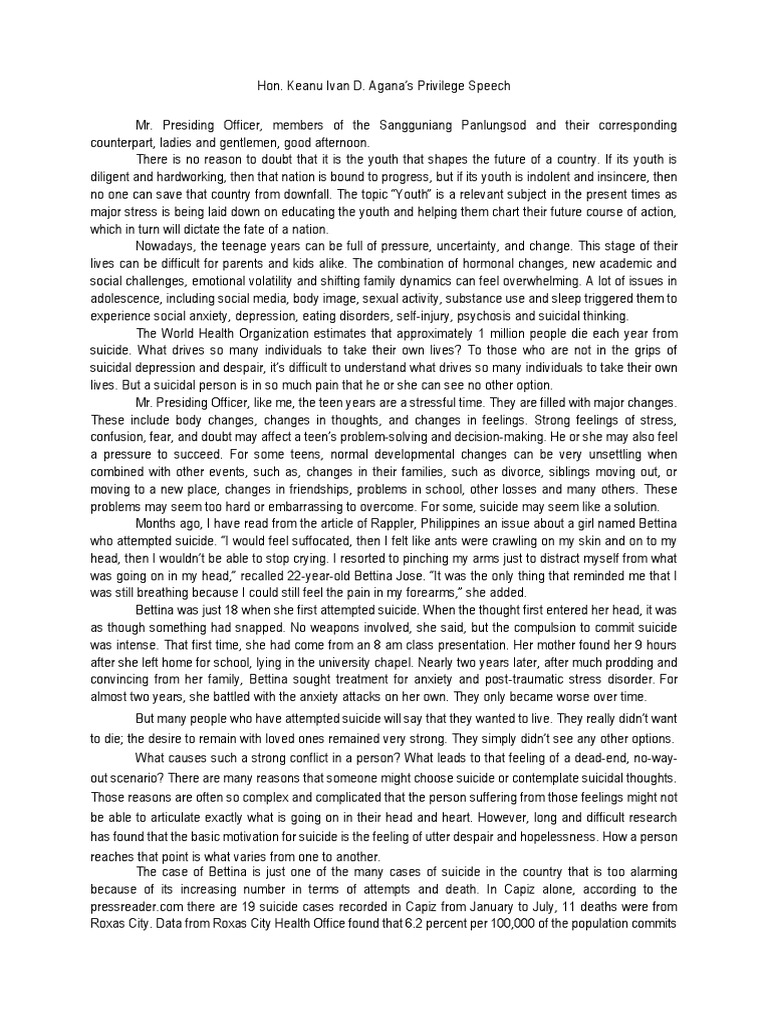 Privilege Speech | PDF