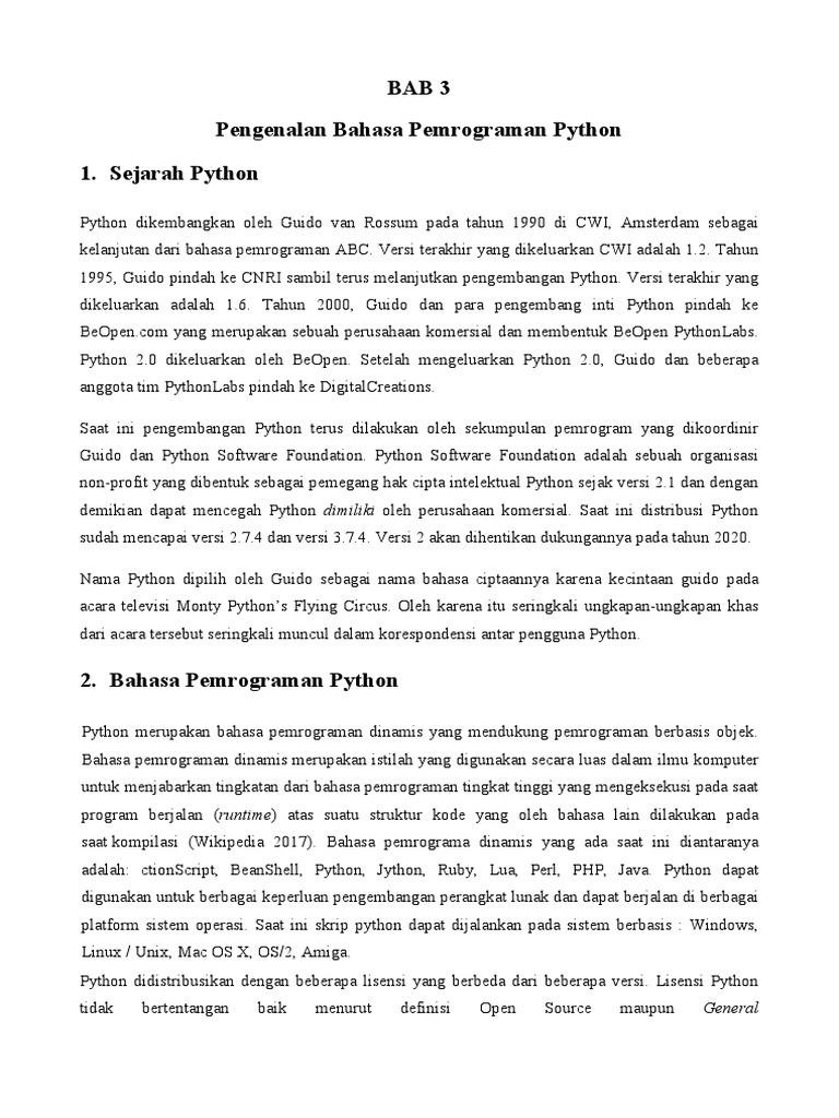 Pengenalan Pemrograman Python | PDF