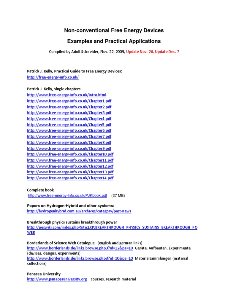 Non-Conventional Free Energy Devices Examples and Practical ...