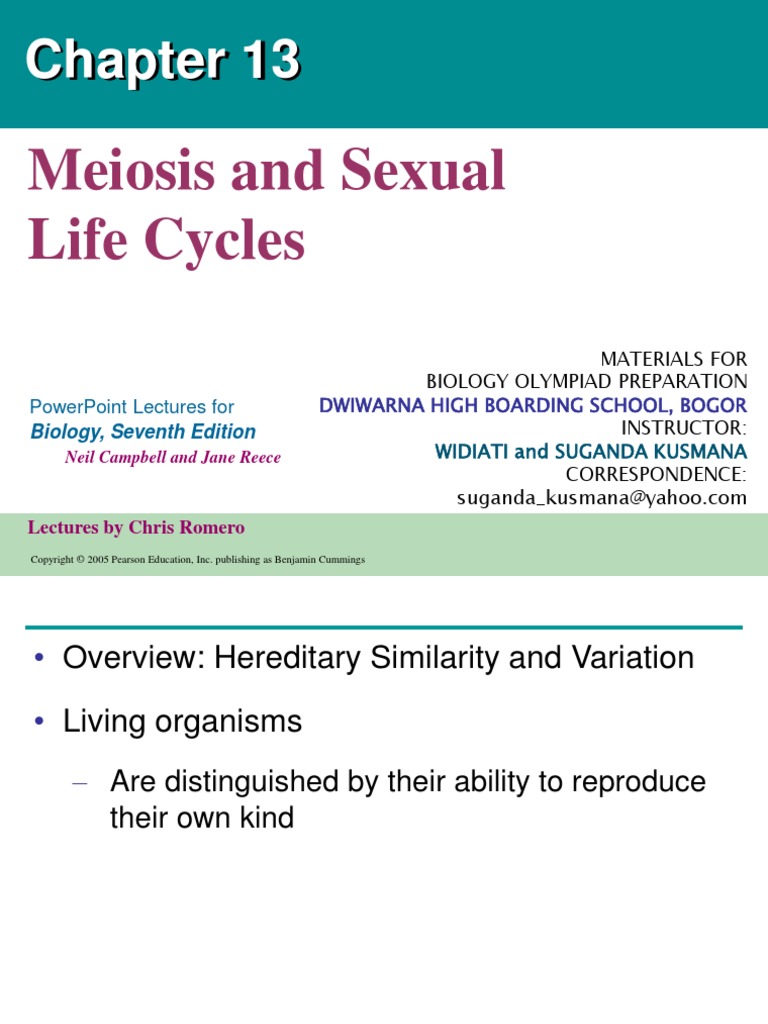 Chapter 13 Meiosis and Sexual Life Cycles | PDF