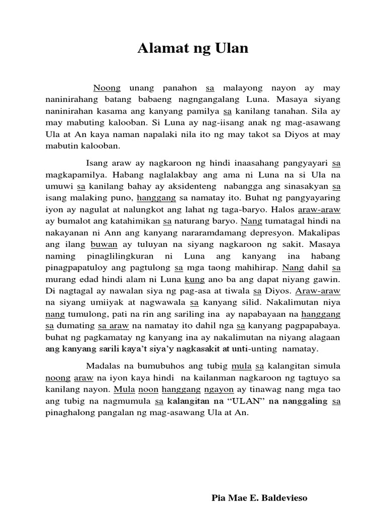 Alamat NG Ulan | PDF