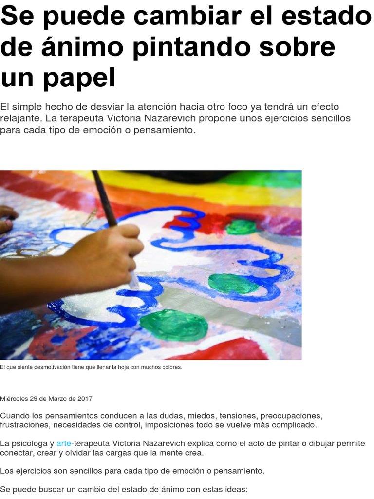 Se Puede Cambiar El Estado de Ánimo Pintando Sobre Un Papel | PDF