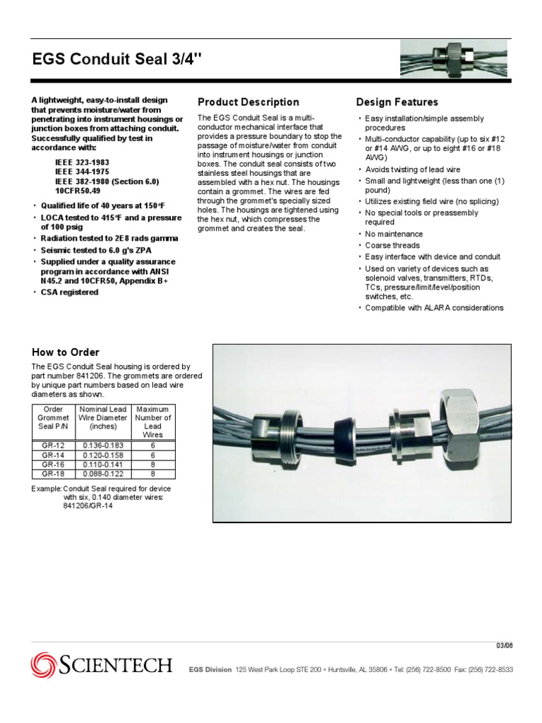 EGS Seal | PDF | Pipe (Fluid Conveyance) | Wire