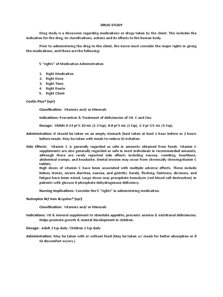 Drug Study CP | PDF