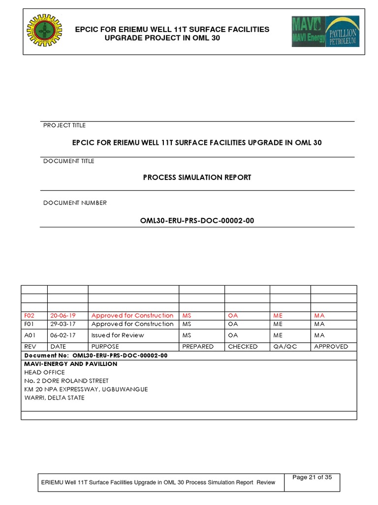 OML 30 Process Simulation Report | PDF