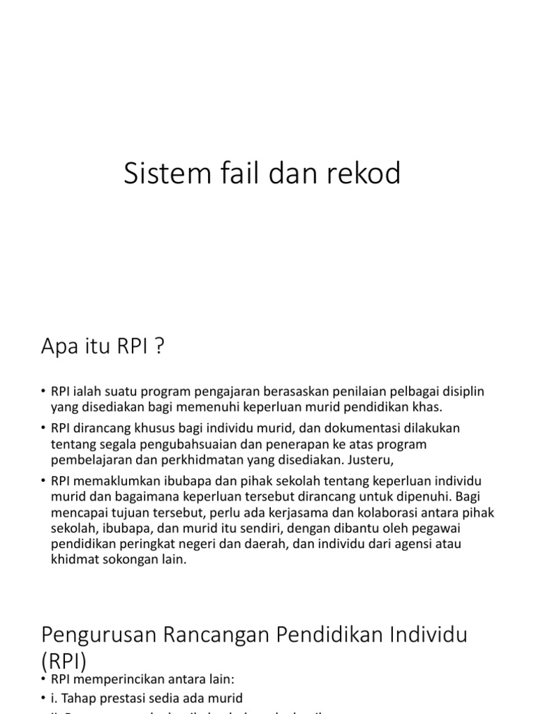 Sistem Fail Dan Rekod | PDF