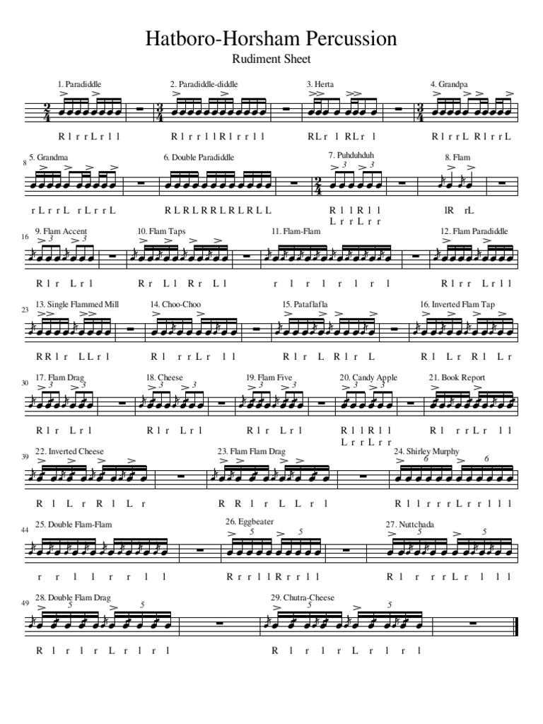 Rudiment Sheet | PDF