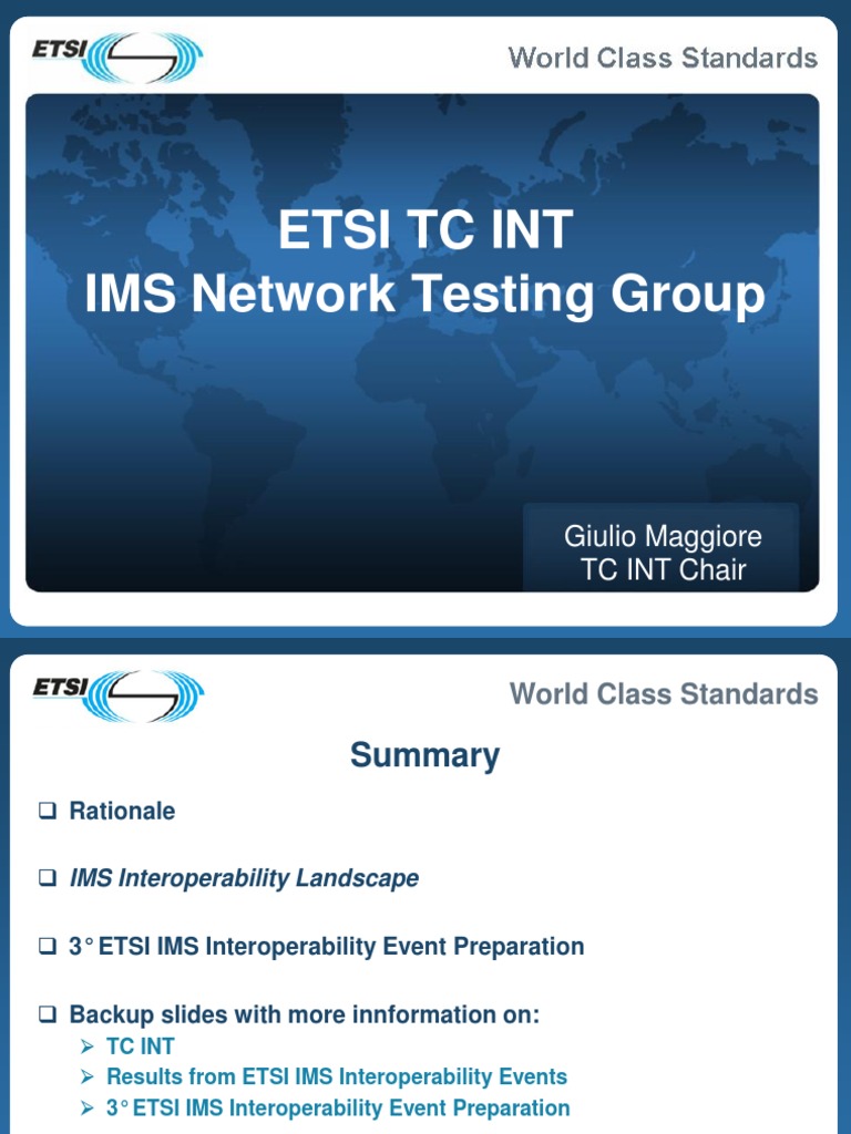 Etsi TC Int IMS Network Testing Group | Download Free PDF | Ip ...