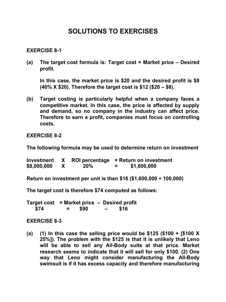 Chapter 8 Solutions Exercises | PDF