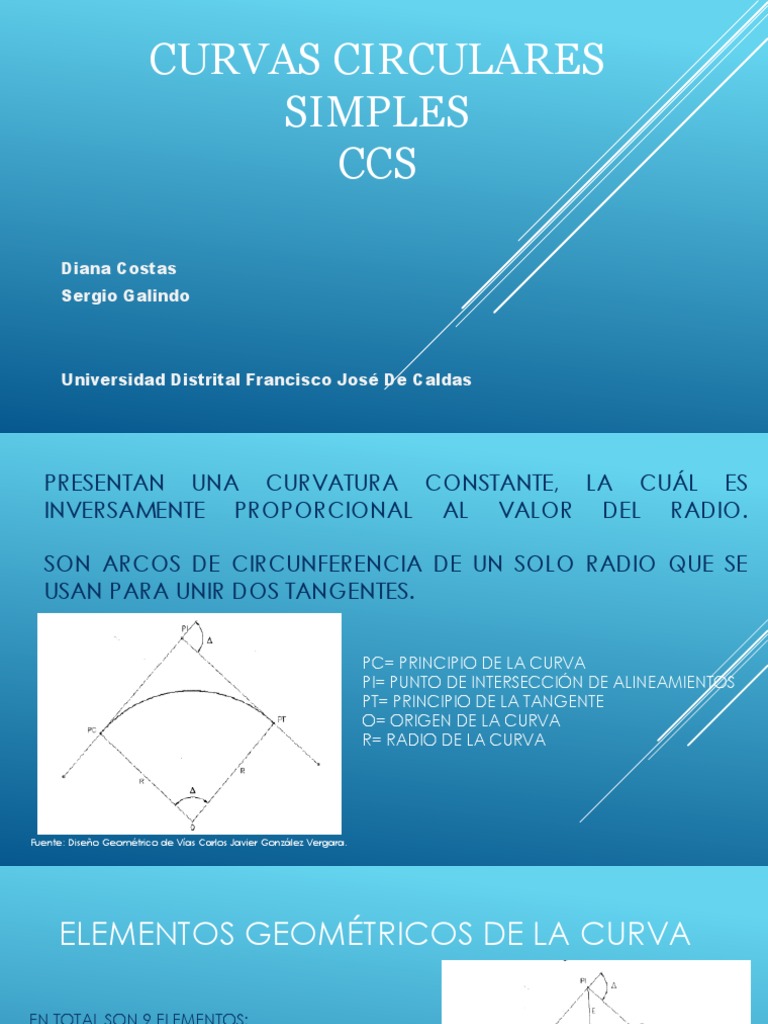 Curvas Circulares Simples +ejercicio | PDF | Curva | Azimut