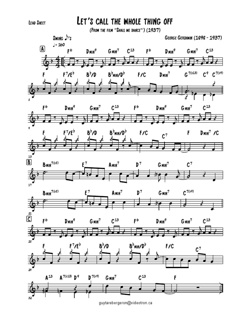 Let's Call The Whole Thing Off Sheet | PDF