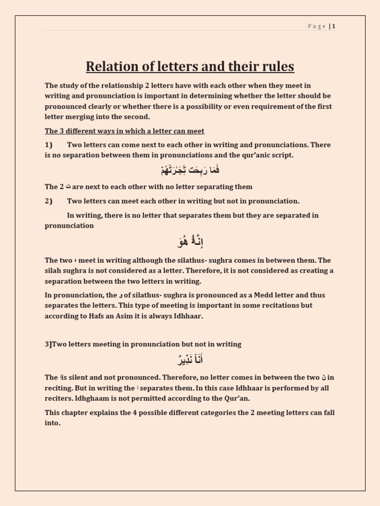 L15-Relation of Letters | PDF | Islamic Texts | Quran