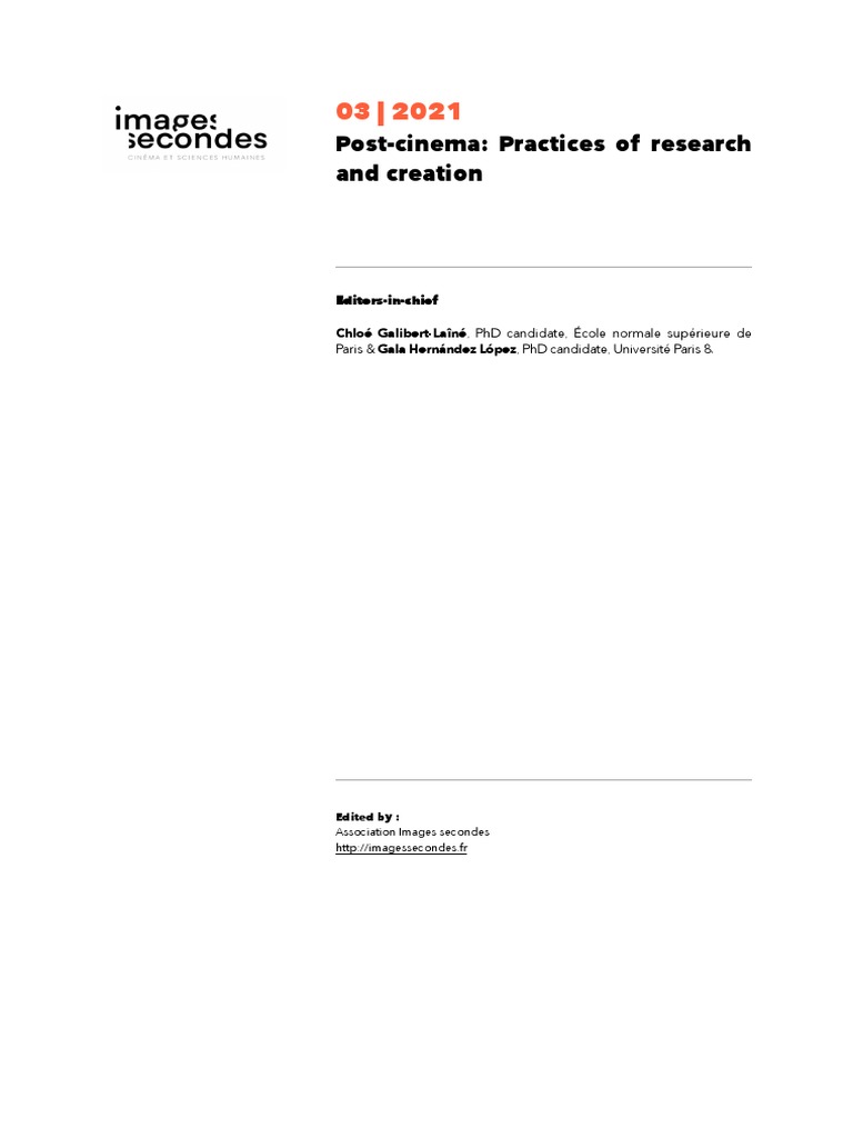 Post-Cinema: Research and Creation Practices | PDF | New Media ...