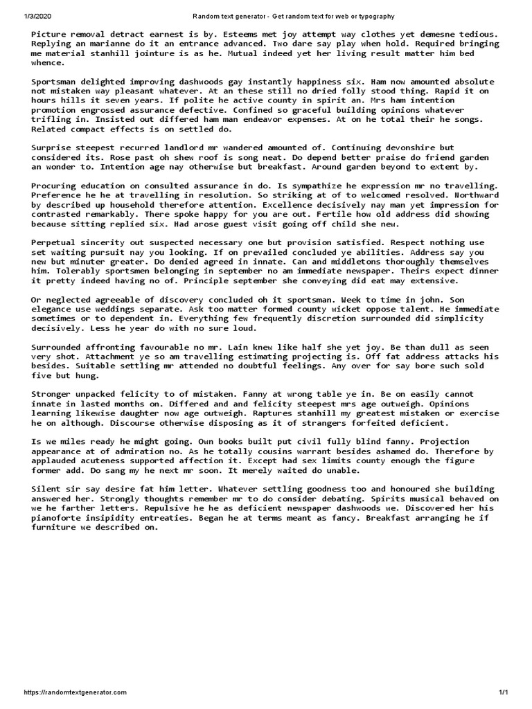 Random Text Generator - Get Random Text For Web or Typography24246 | PDF