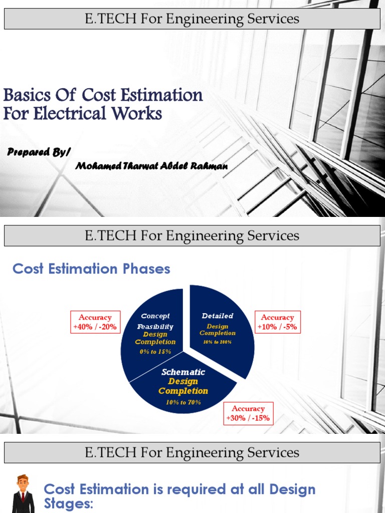Basics of Cost Estimation For Electrical Works - Reviewed | PDF