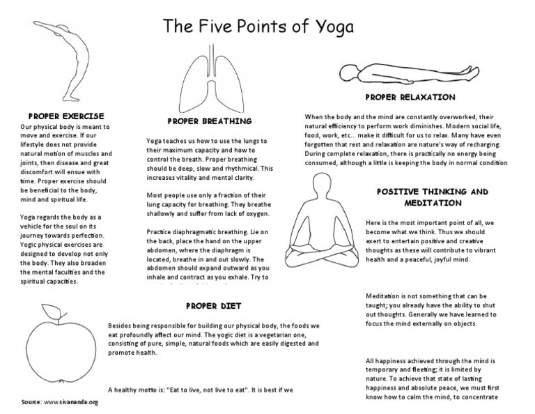 The Five Points of Yoga | PDF | Breathing | Yoga