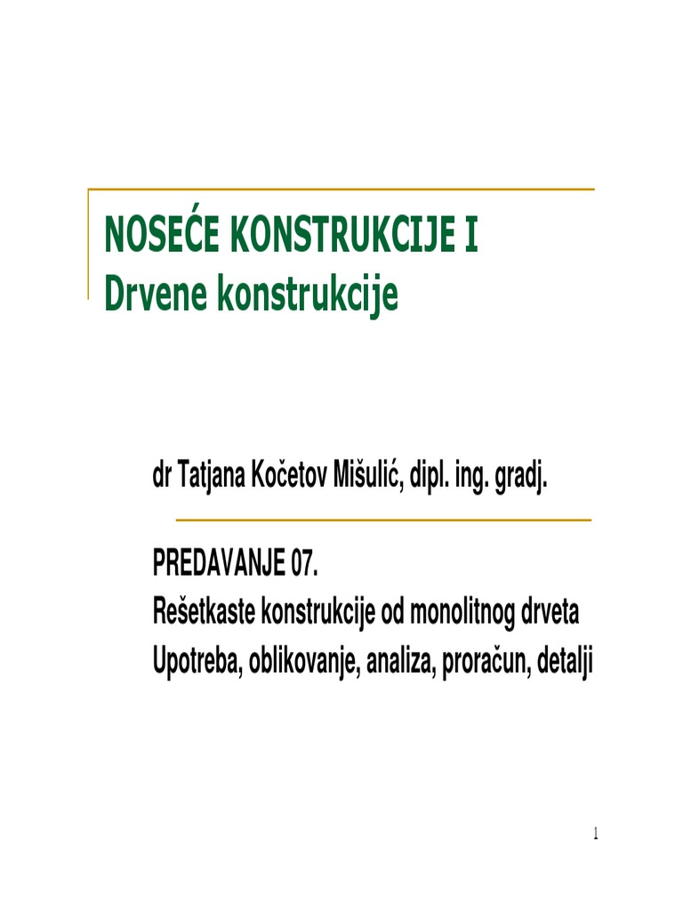 Klasicne Resetke-Drvene Konstrukcije | PDF