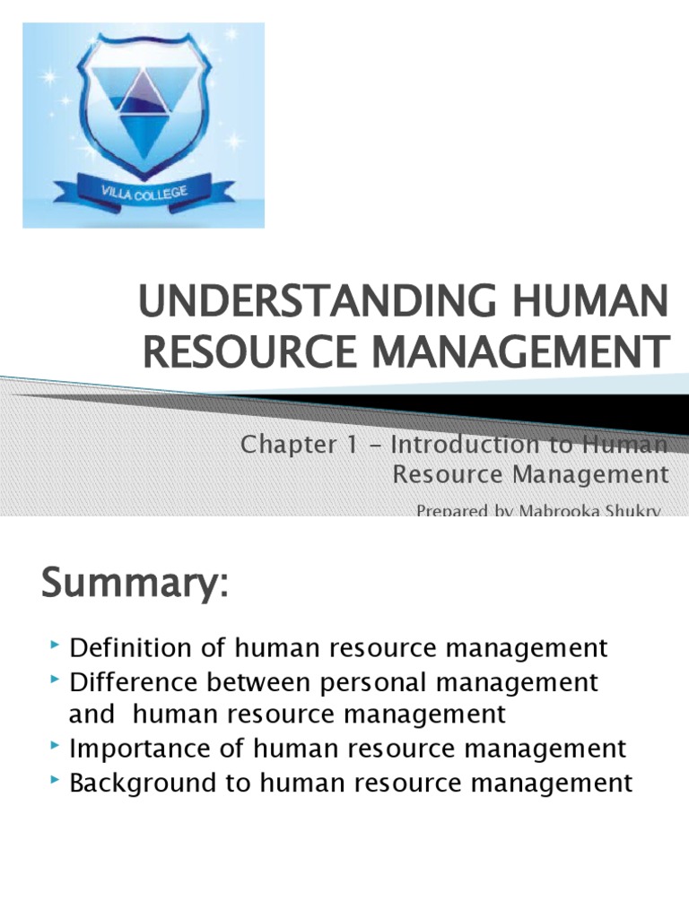 Chapter 1 - Introduction To Human Resource Management | PDF | Human ...